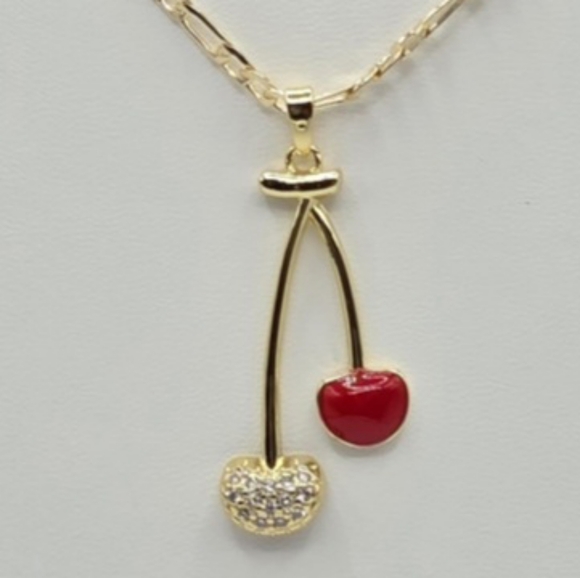 Jewelry | Cherry Pendant Chain Plated In Laminated Gold And ...